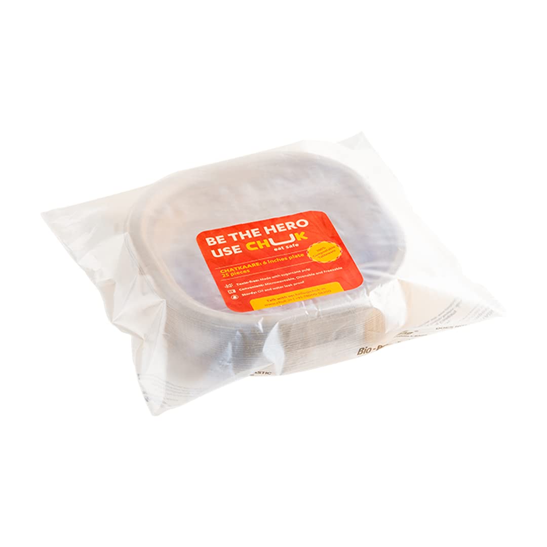 Chuk BioDegradable Disposable and Eco-Friendly Meal Plate (6 Inch ...